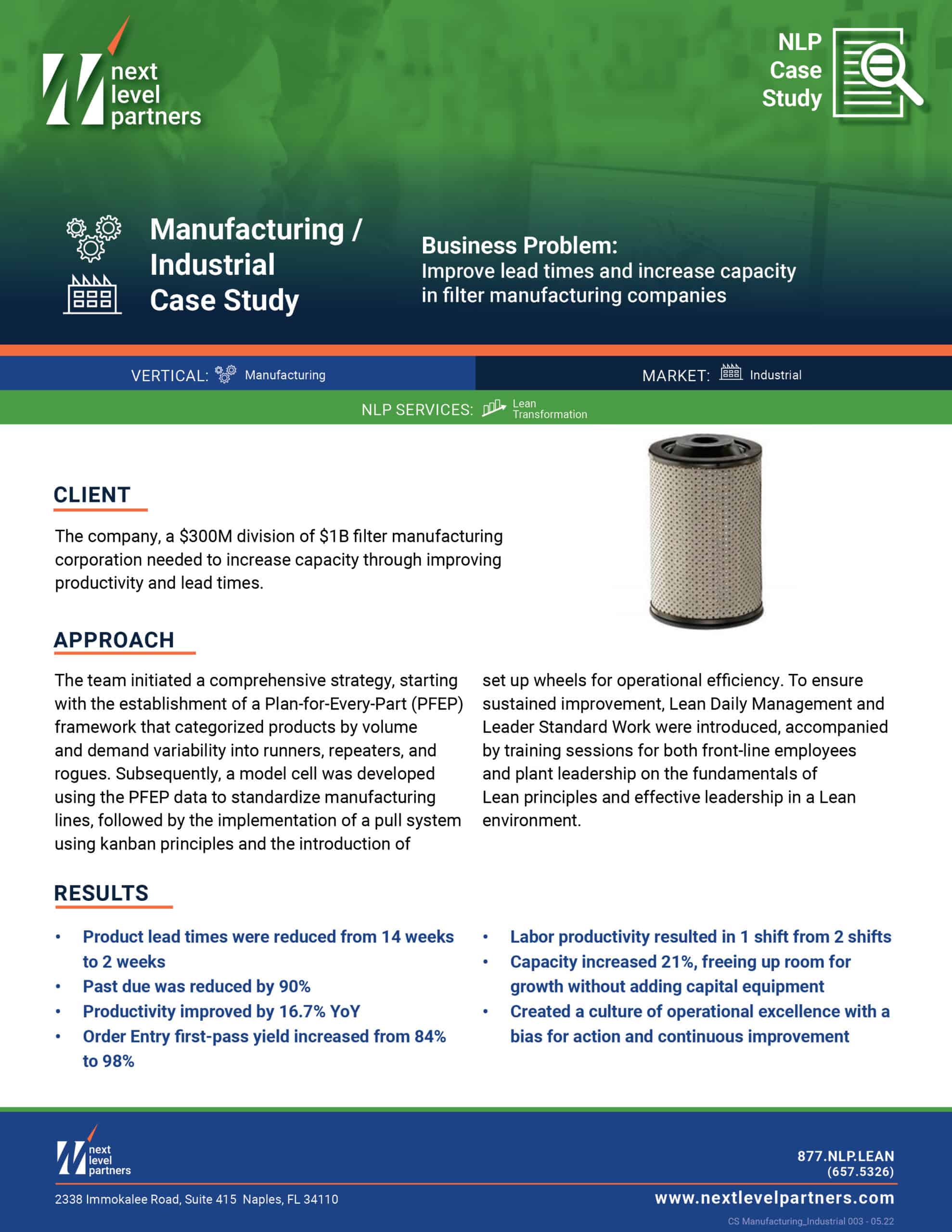 CASE STUDY: Improve lead times and increase capacity | Next Level Partners