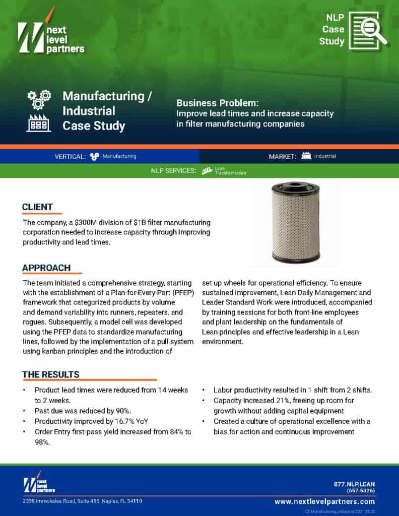 CASE STUDY: Manufacturing - Industrial | Next Level Partners